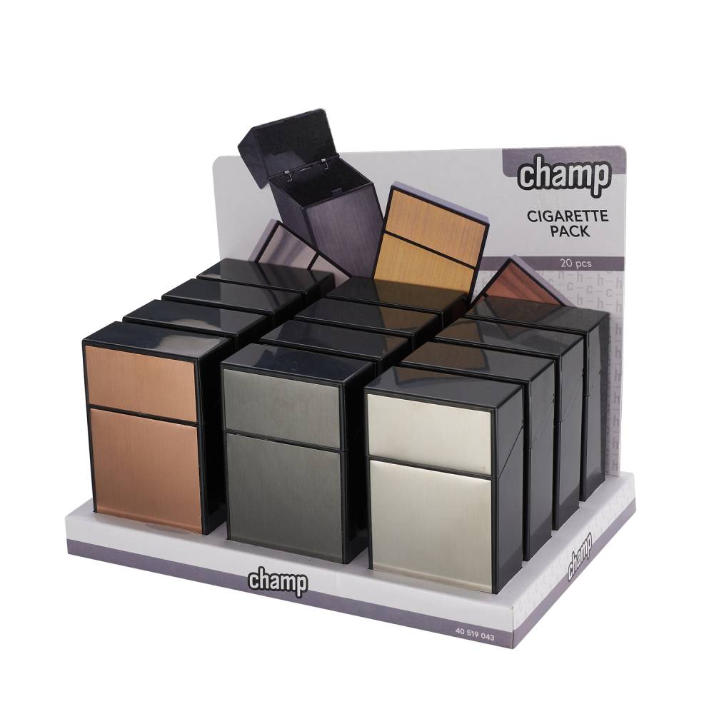 Tabachera Champ - pachet tigari Brushed Metal Click BOXX (20) Tabachera Champ - pachet tigari Brushed Metal Click BOXX (20)